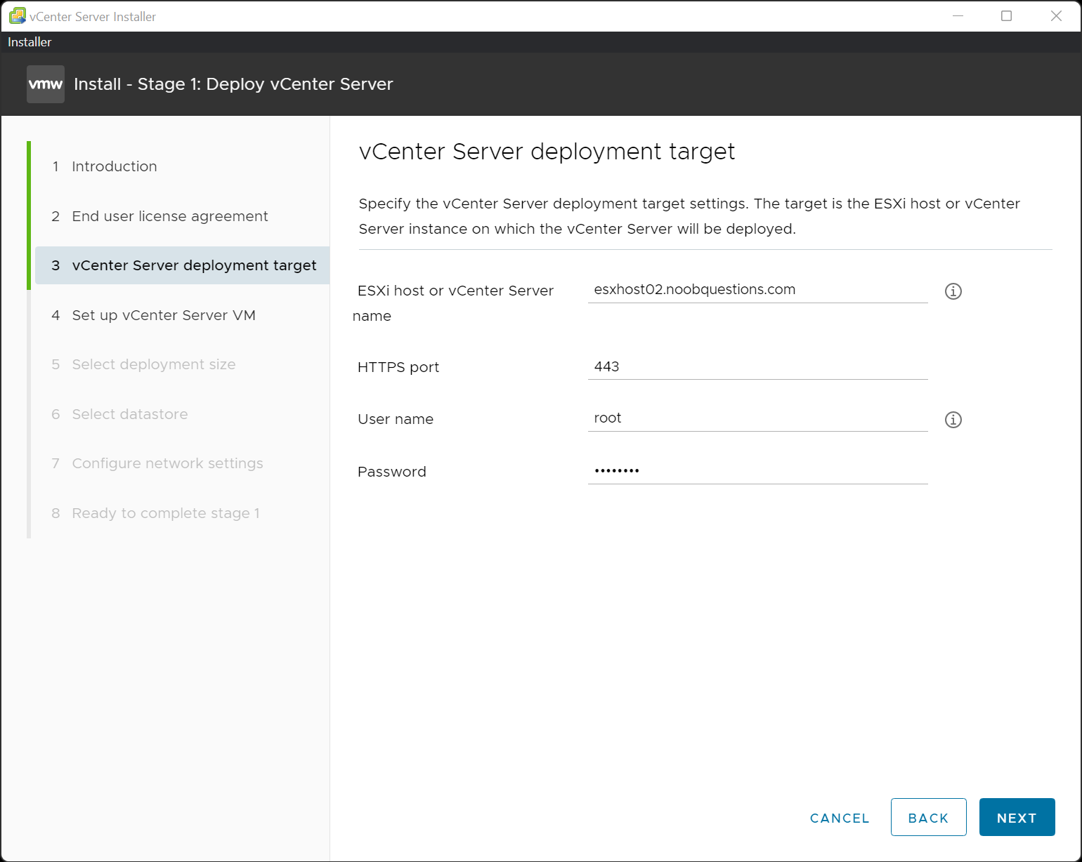 VMware Tutorial: Install and Configure vCenter Server 7 - noobquestions